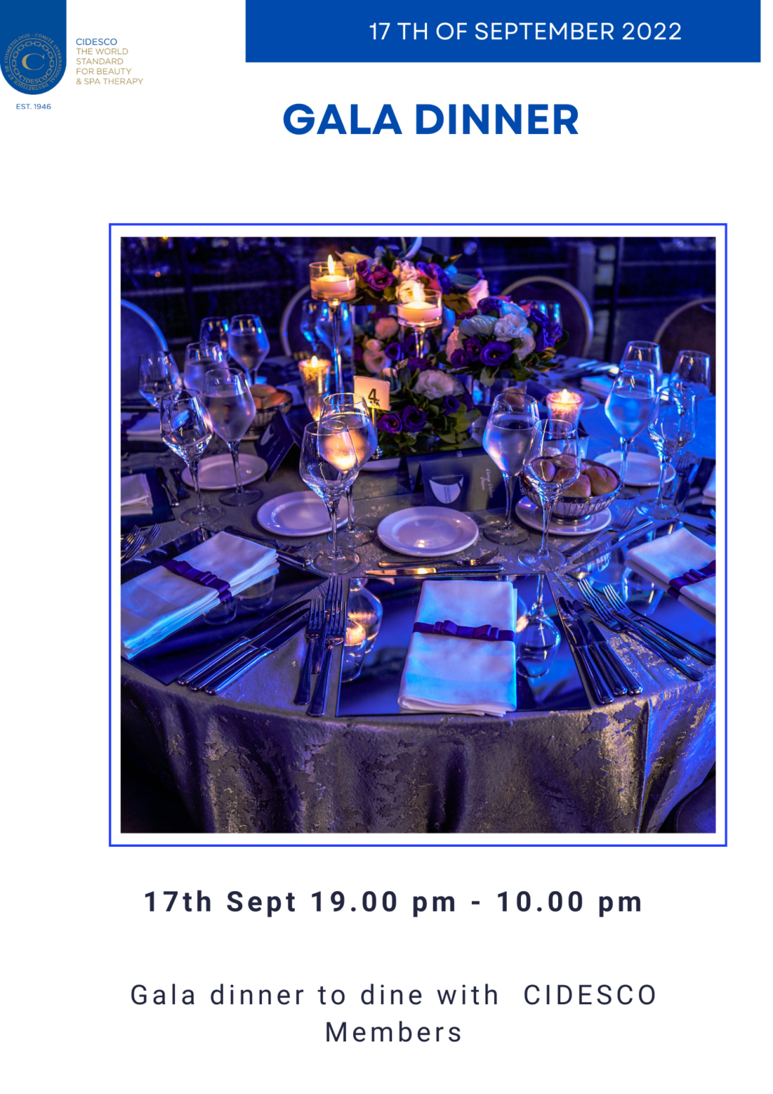 Gala Dinner - CIDESCO Congress